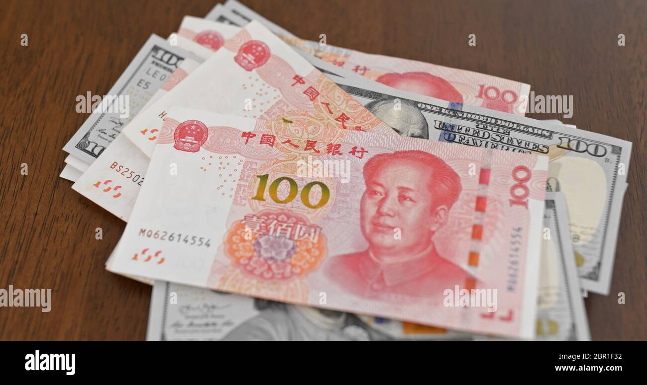 Chinese flag dollar bill hi-res stock photography and images - Alamy