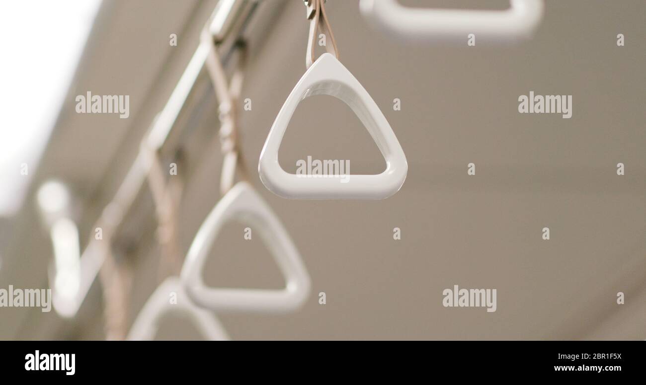 Handrail on train Stock Photo - Alamy