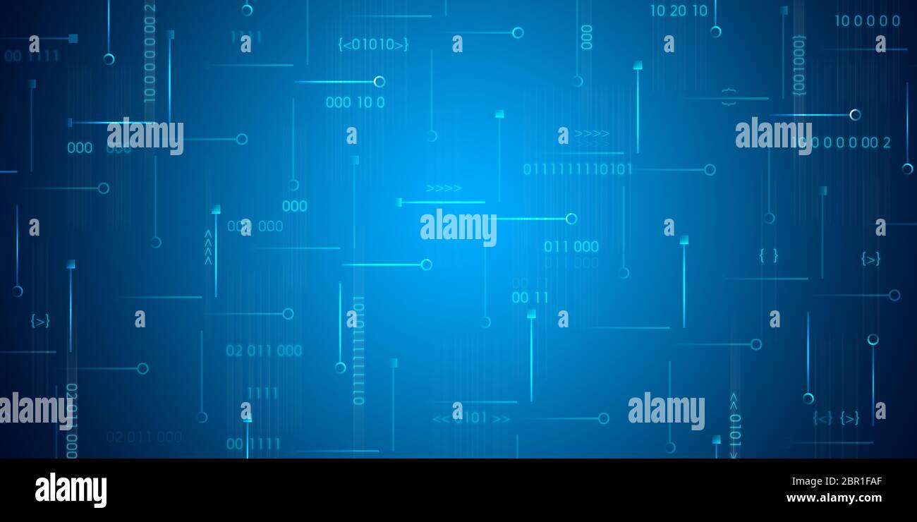 Abstract blue numerical background illustration with blue effects and ...