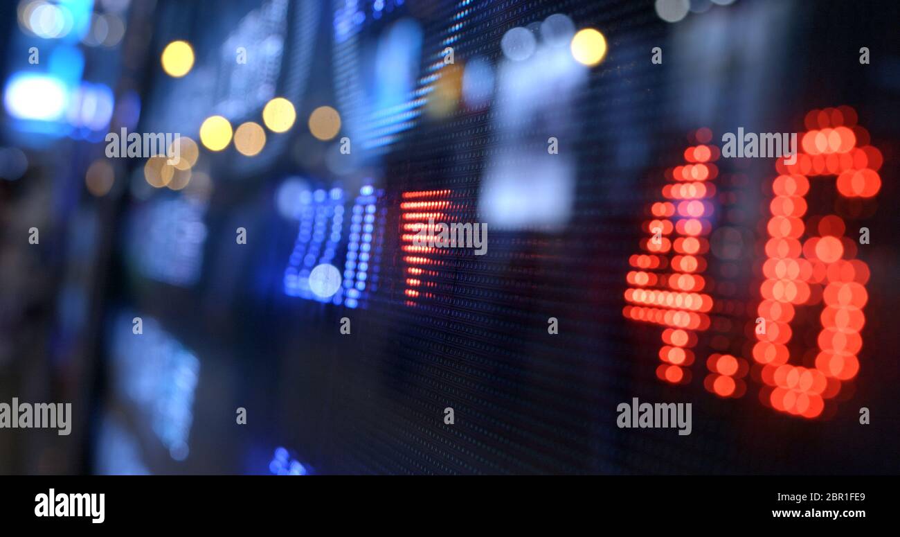 Stock market data display Stock Photo - Alamy