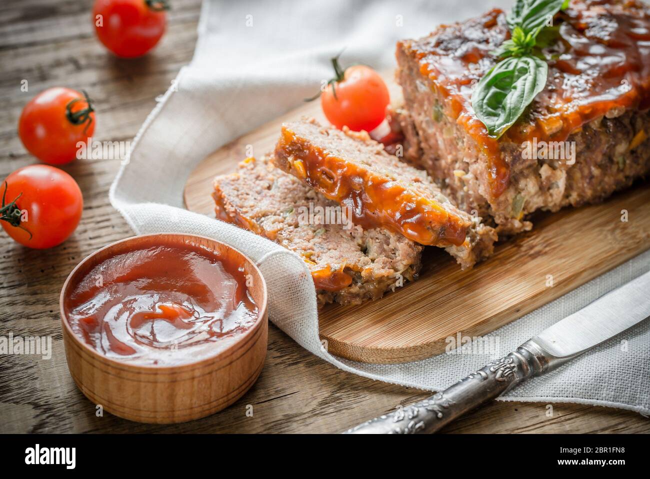Meat loaf with barbecue sauce Stock Photo - Alamy