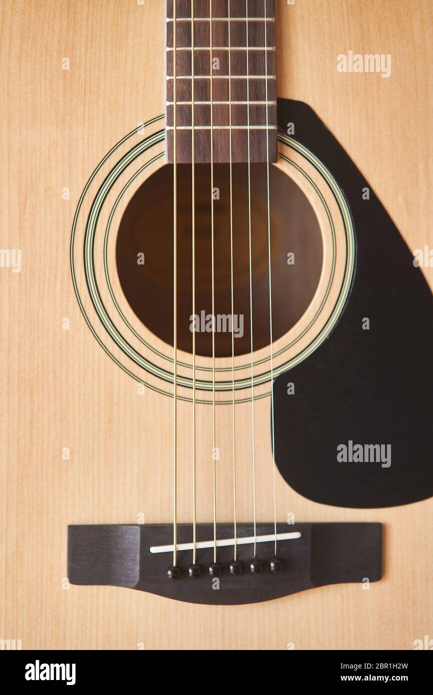 Acoustic guitar. Musical instrument. Fretboard acoustic guitar Stock ...