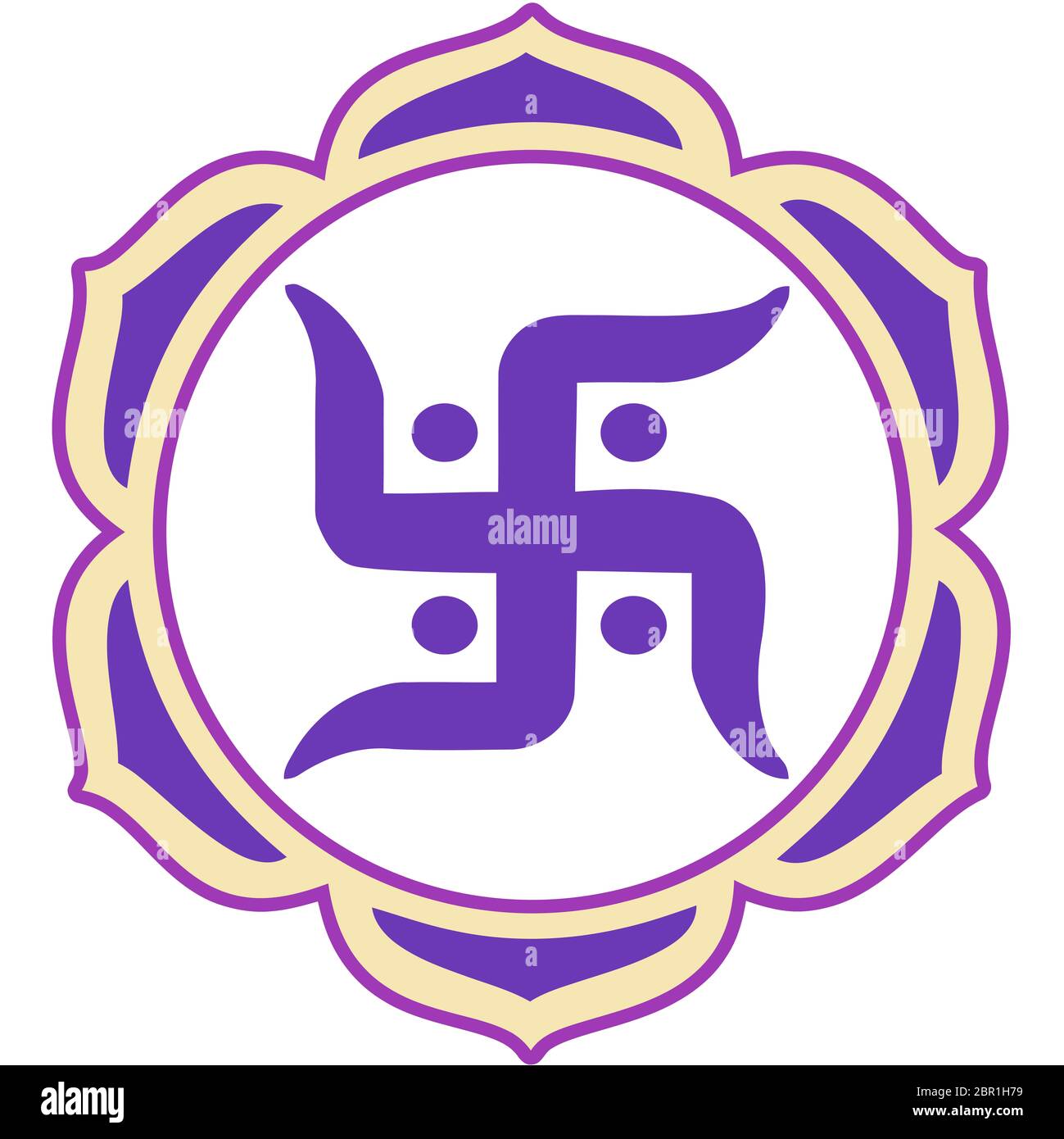 hindu swastika trditional power spirit mandala lotus purple ...