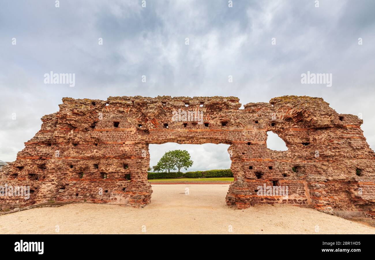 Remains of the Basilica wall of the baths at Wroxeter, Shropshire ...