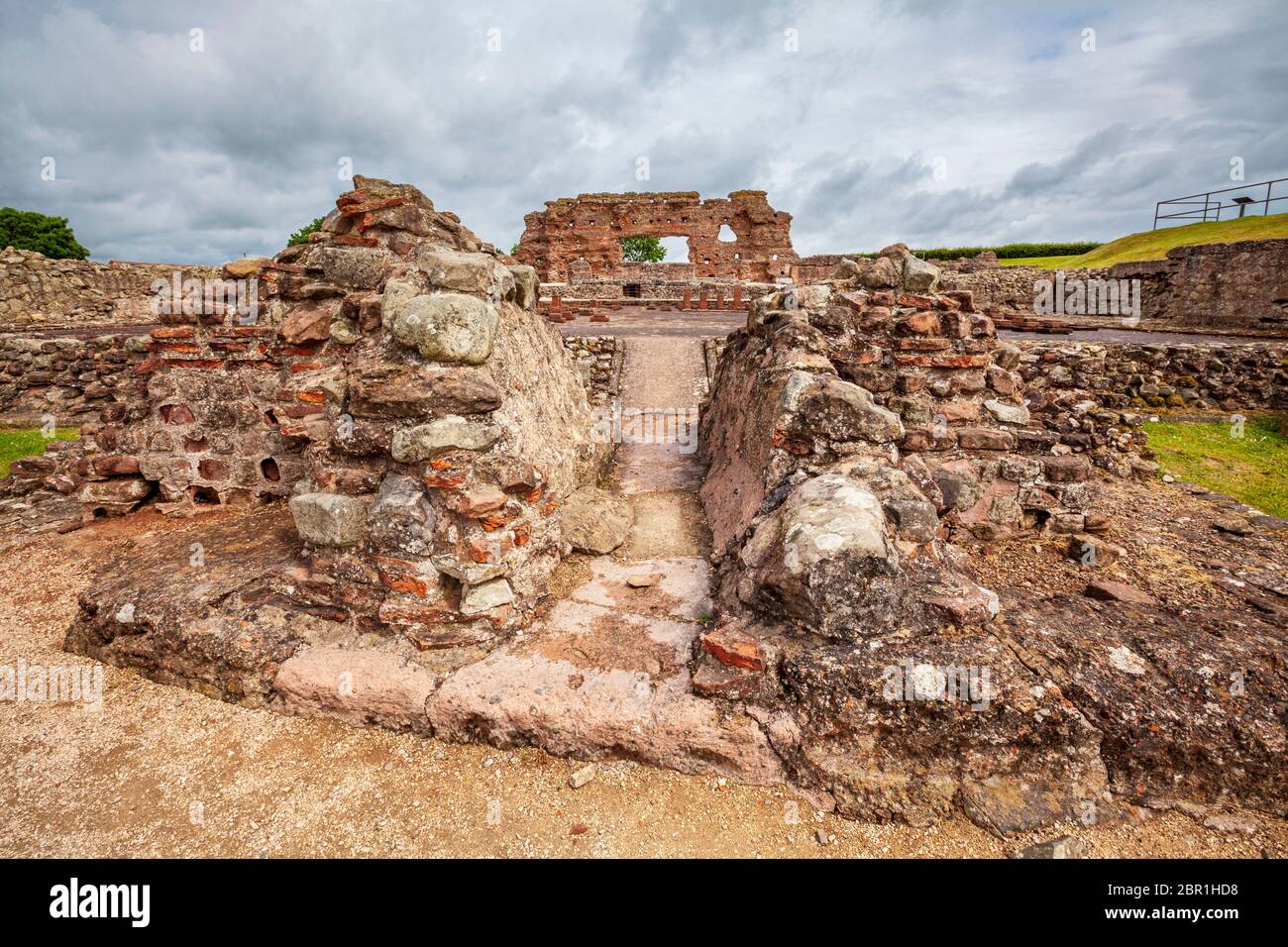 The Hypocaust system and remains of the Basilica wall of the Roman ...
