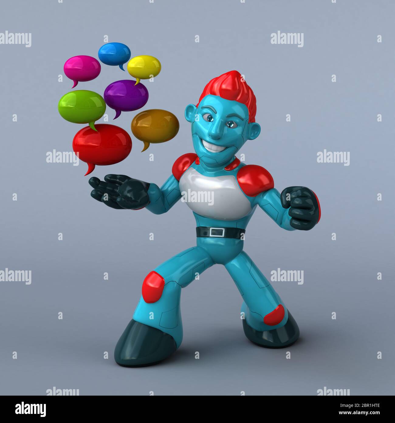 Red Robot - 3D Illustration Stock Photo - Alamy