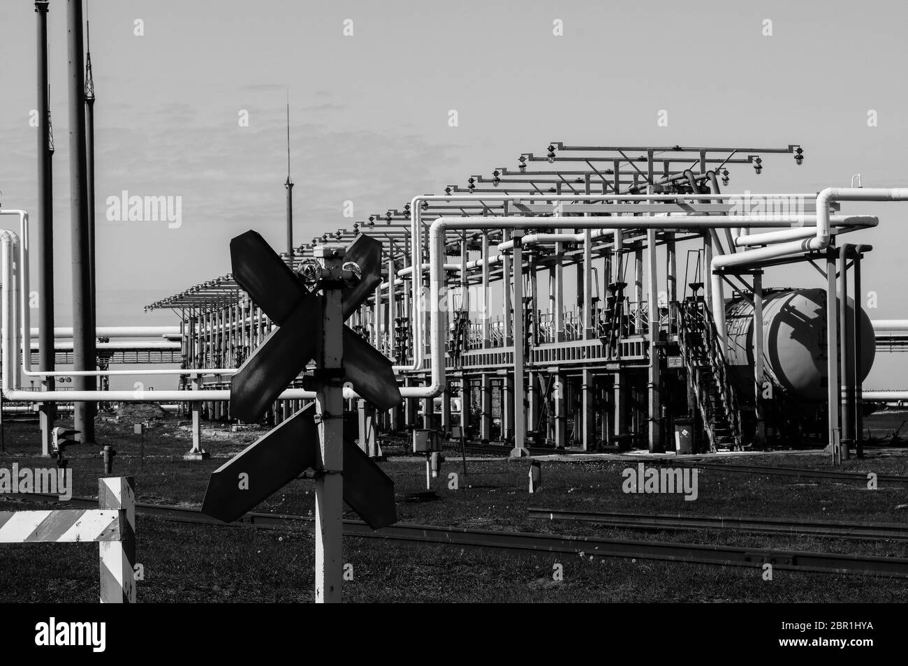 Close up industrial view,A equipment of oil refining,Oil and gas ...