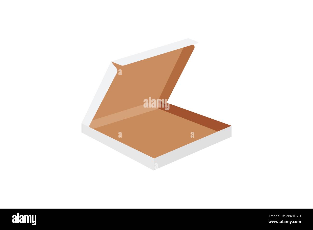 Open paper pizza box on white background Stock Vector Image & Art - Alamy