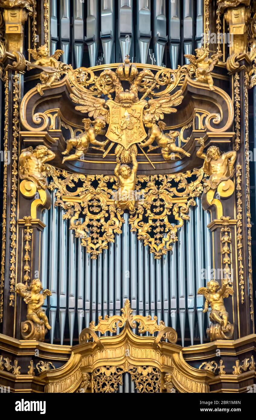 Organ at St. Stephan's Cathedral, Passau. It is the largest cathedral ...