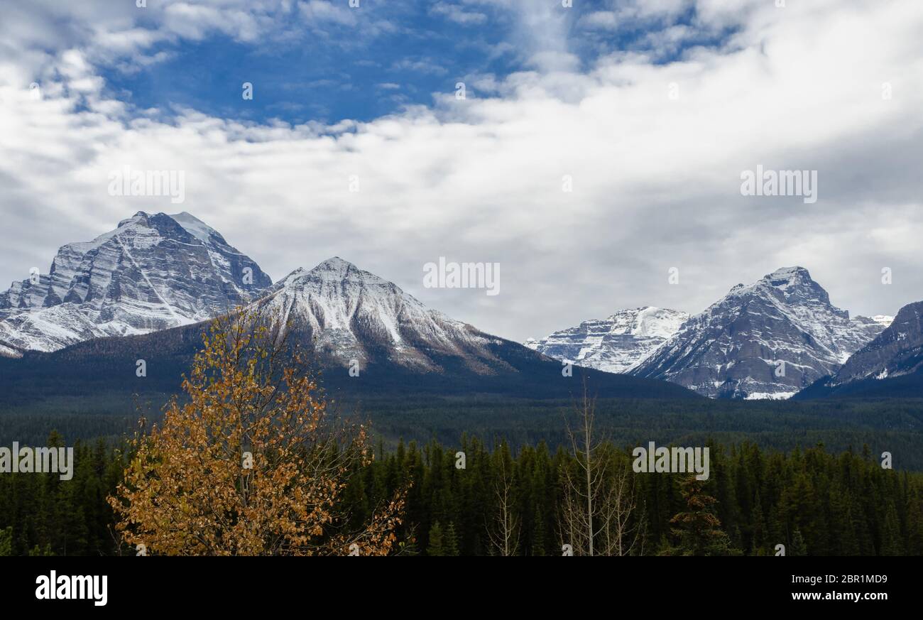 Mount Temple in Banff National Park of the Canadian Rockies in Alberta ...