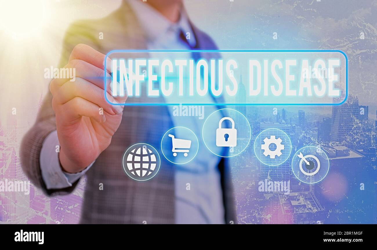 Writing note showing Infectious Disease. Business concept for caused by ...