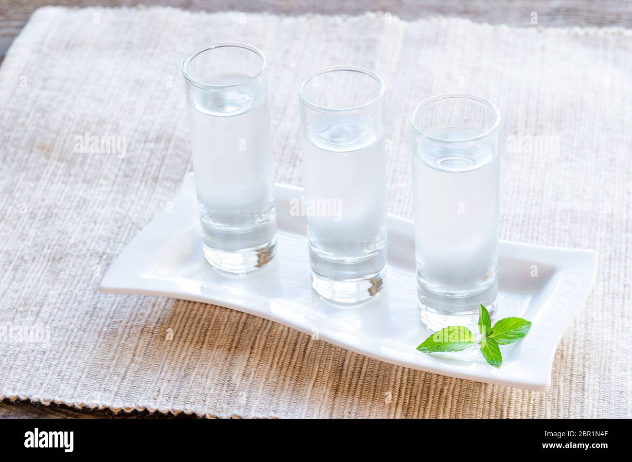 Glasses of vodka Stock Photo - Alamy