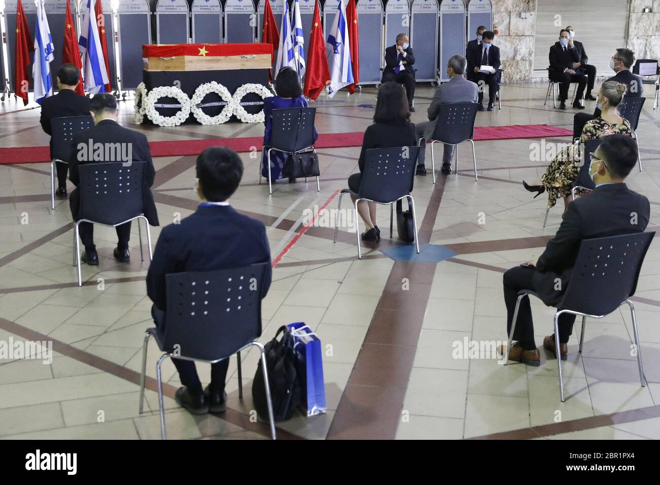 Tel Aviv, Israel. 20th May, 2020. The flag-draped coffin of Chinese ...
