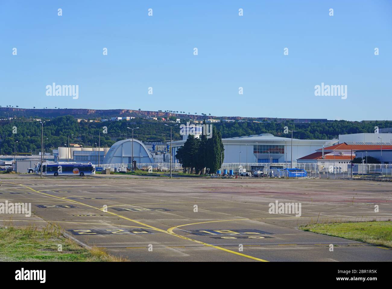 MARSEILLE, FRANCE -16 NOV 2019- View of Airbus manufacturing facilities ...