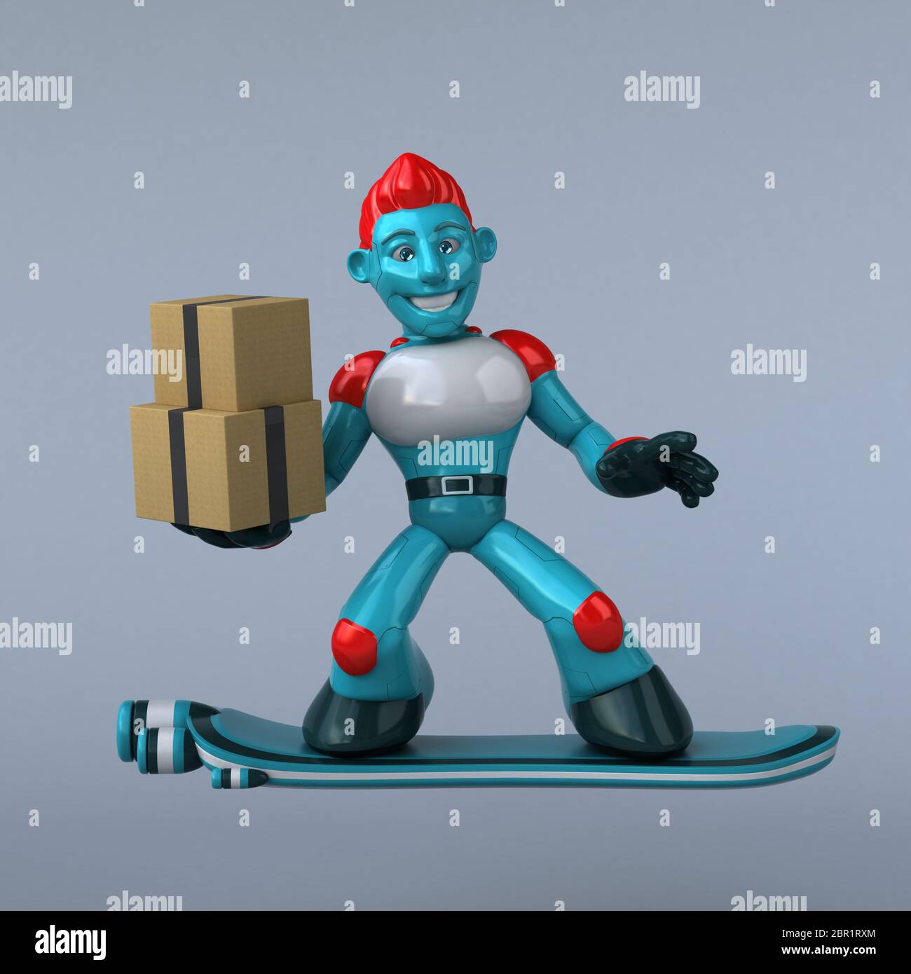 Red Robot - 3D Illustration Stock Photo - Alamy