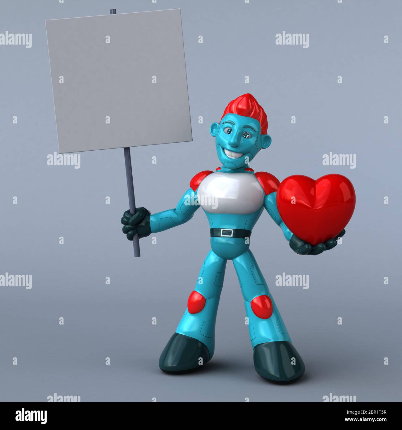 Red Robot - 3D Illustration Stock Photo - Alamy