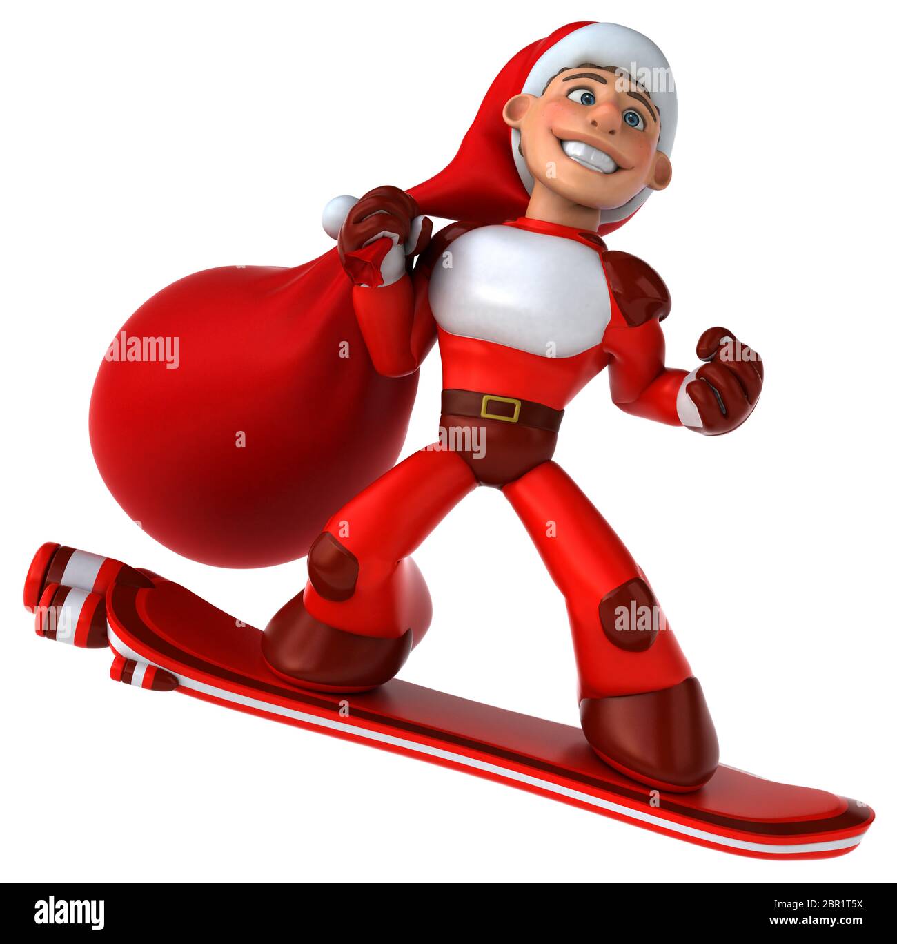 Fun super Santa Claus - 3D Illustration Stock Photo - Alamy