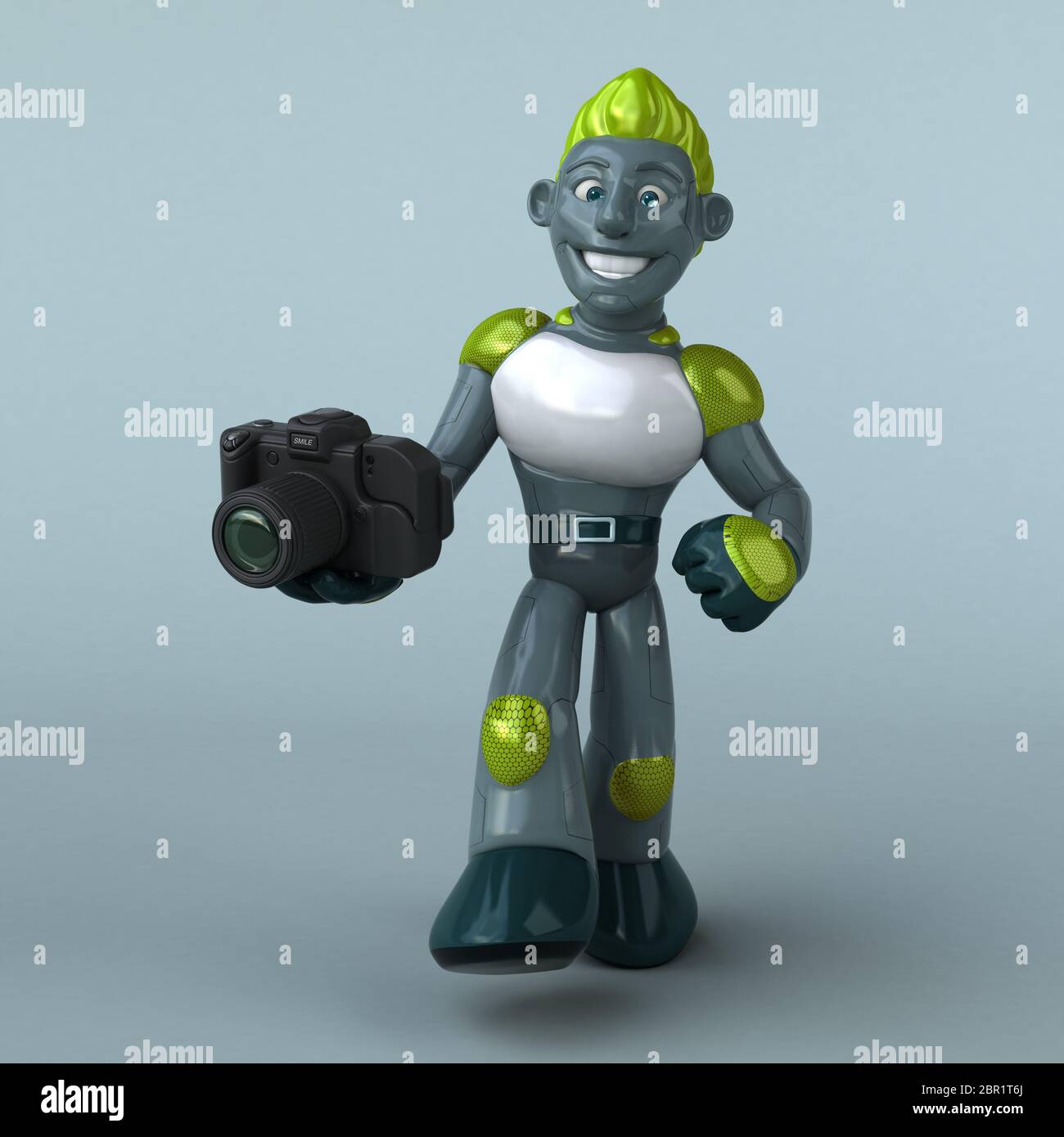 Green Robot - 3D Illustration Stock Photo - Alamy