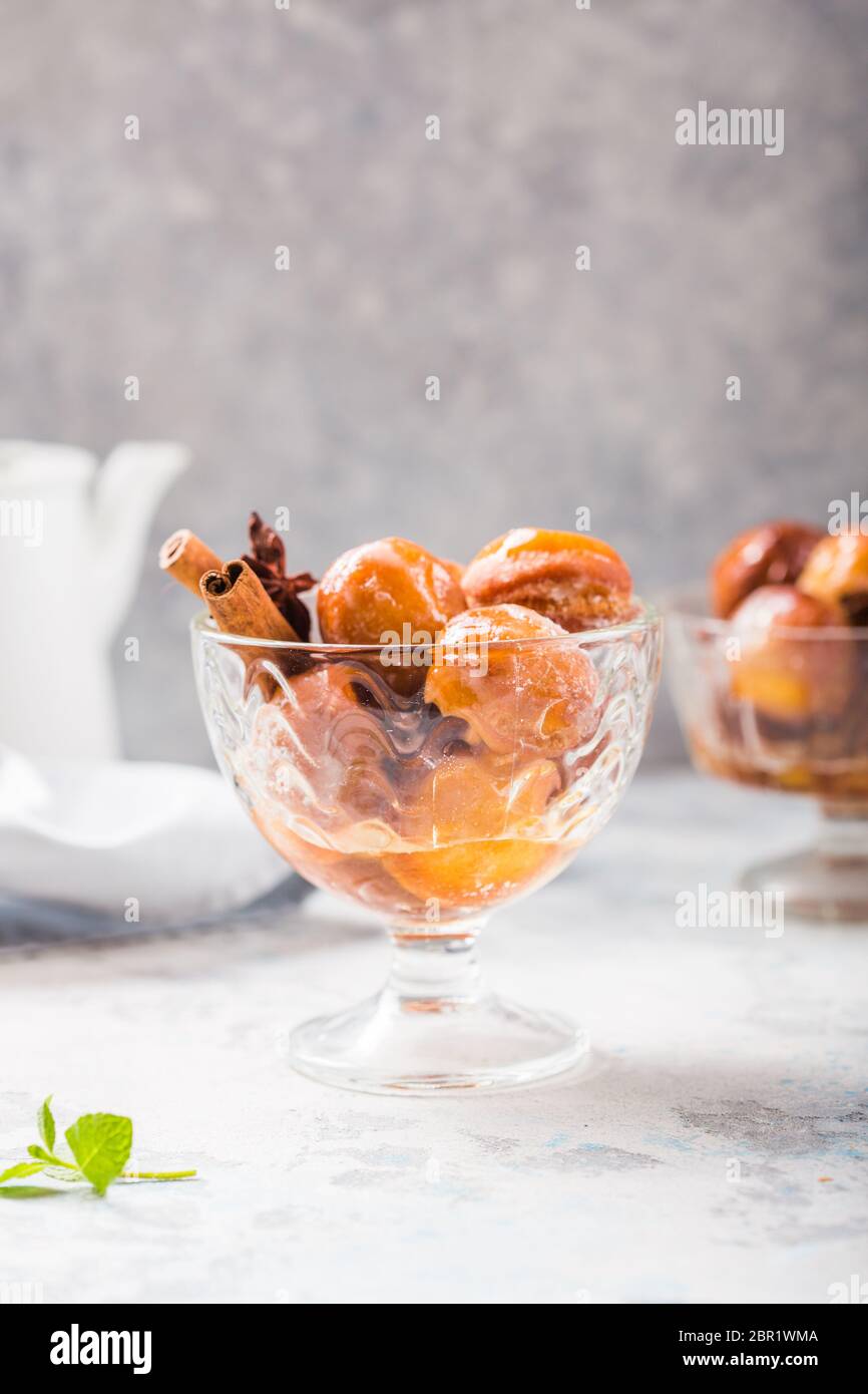 Bunuelos - traditional Colombian sweet deep fried pastry served with ...