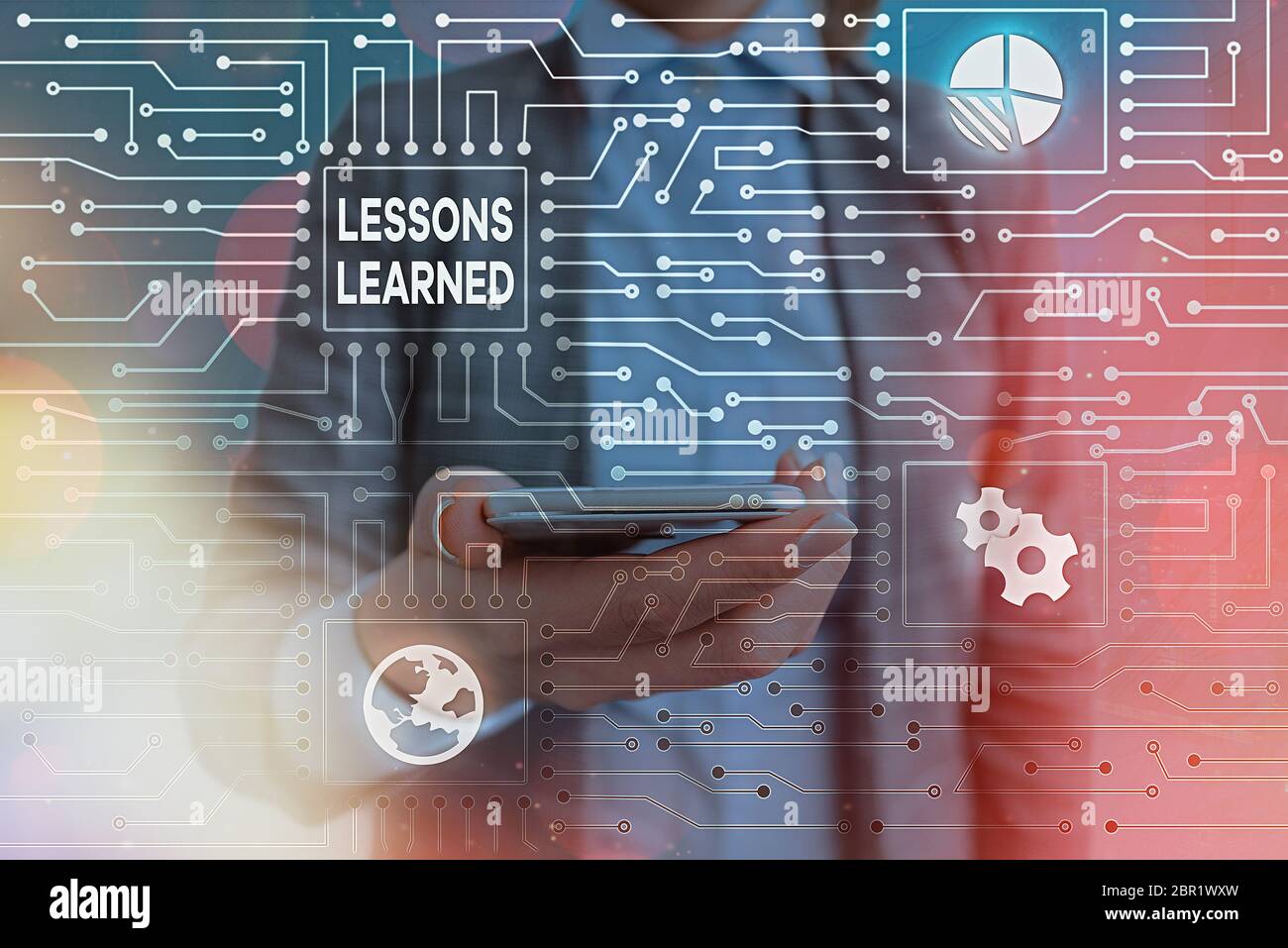 Conceptual hand writing showing Lessons Learned. Concept meaning the knowledge or understanding ...