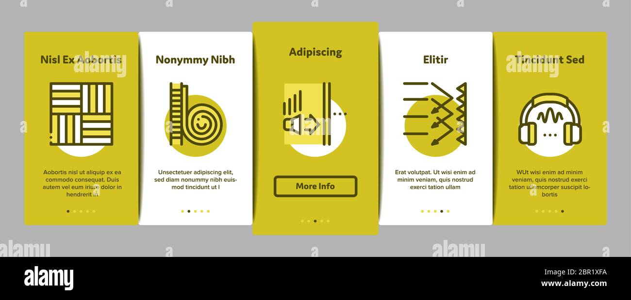 Soundproofing Building Material Onboarding Elements Icons Set Vector Stock Vector Image & Art ...
