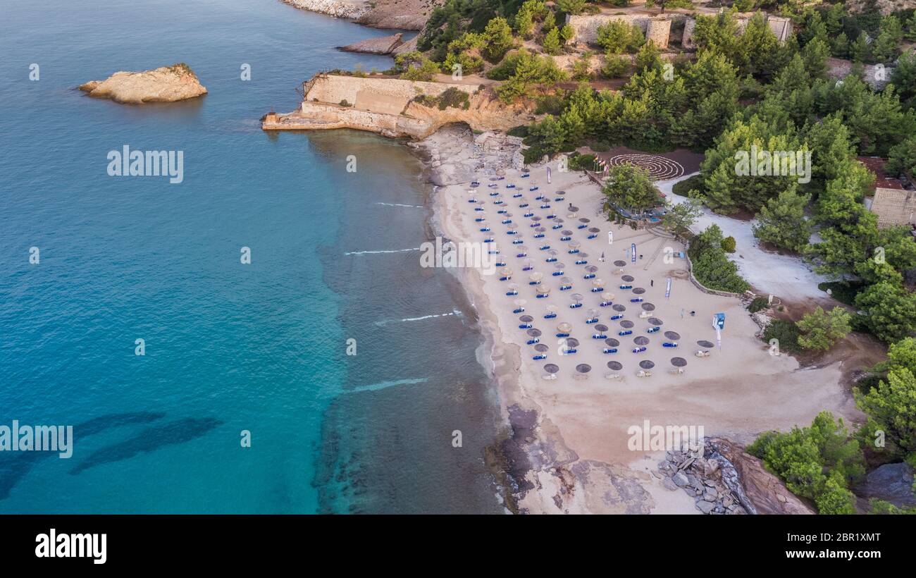 aerial view of Metalia beach. Thassos island, Greece Stock Photo - Alamy