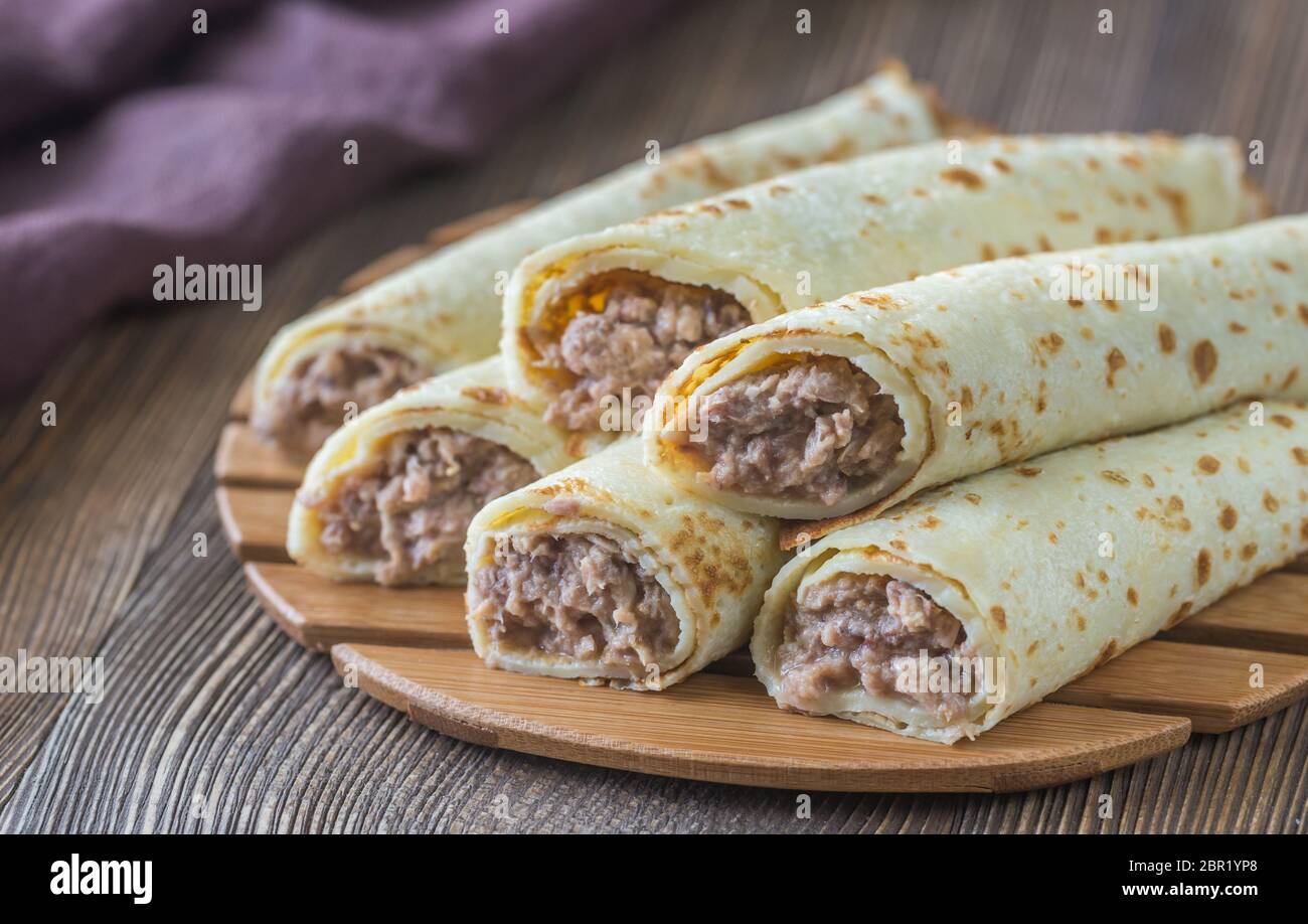 Crepes with tuna Stock Photo - Alamy