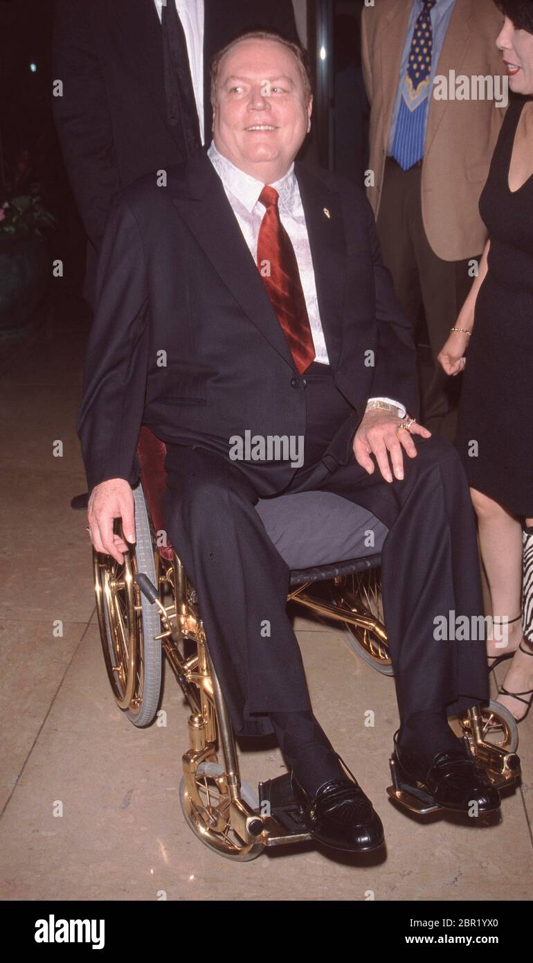 Los Angeles. CA. LIBRARY. Larry Flynt on his gold plater wheel chair ...