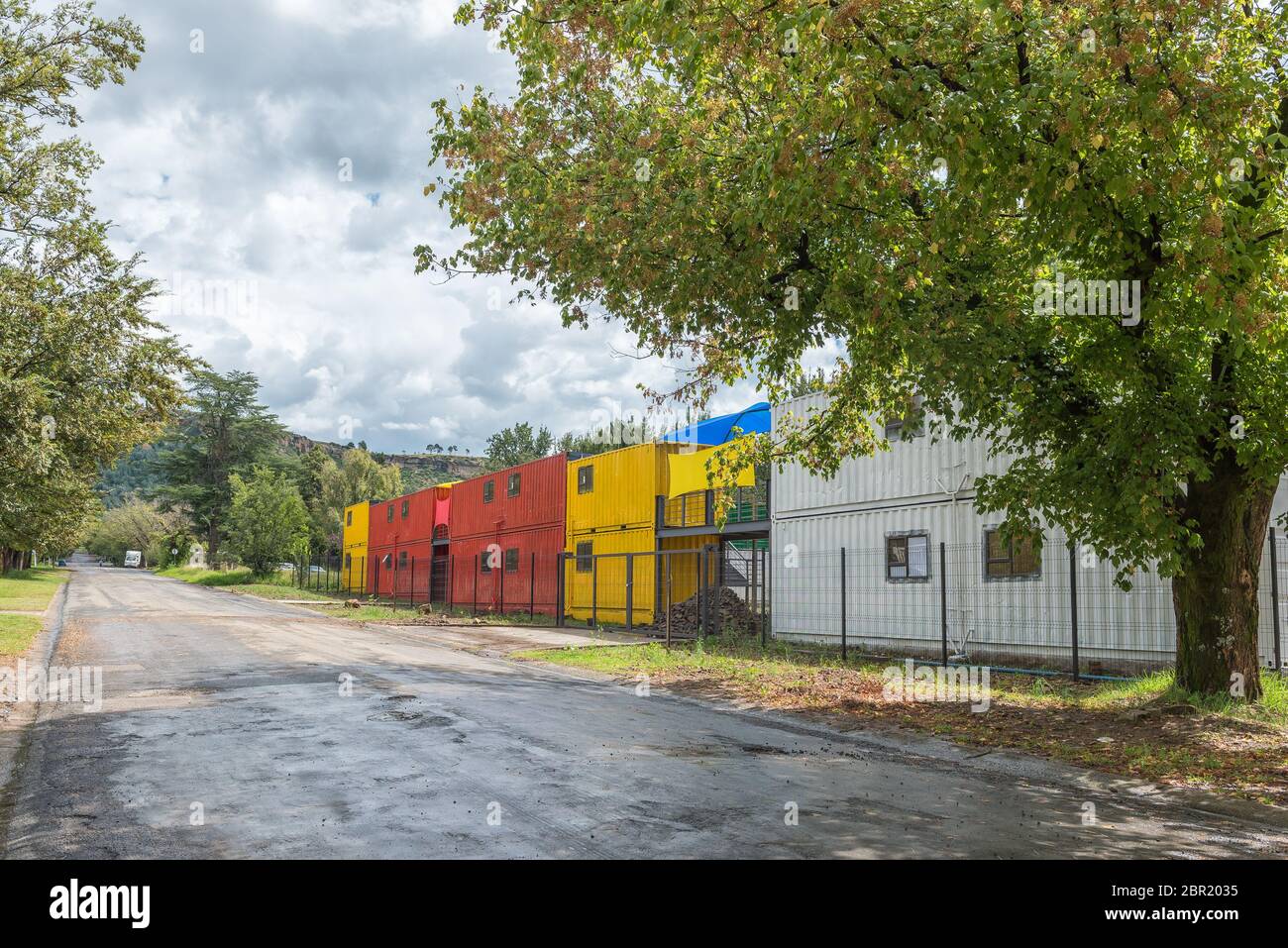 FICKSBURG, SOUTH AFRICA - MARCH 20, 2020: A street scene, with a ...