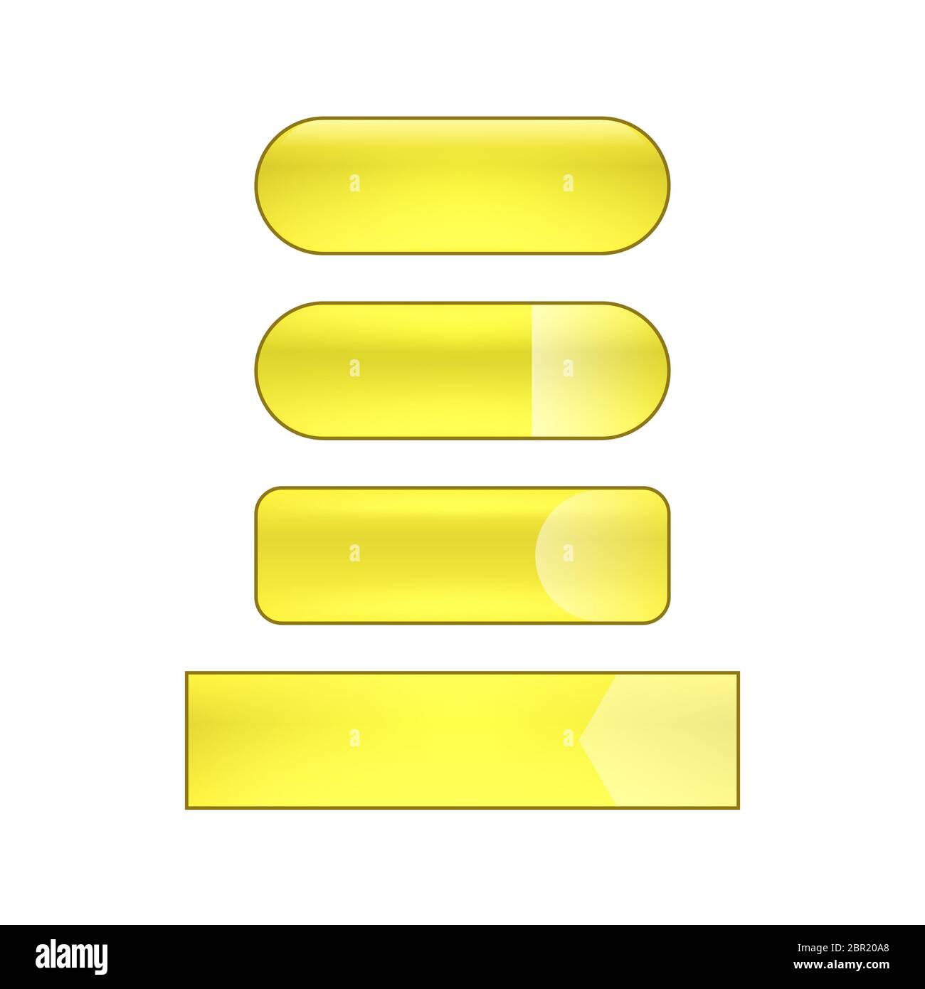 bright glossy web buttons set - yellow Stock Photo - Alamy