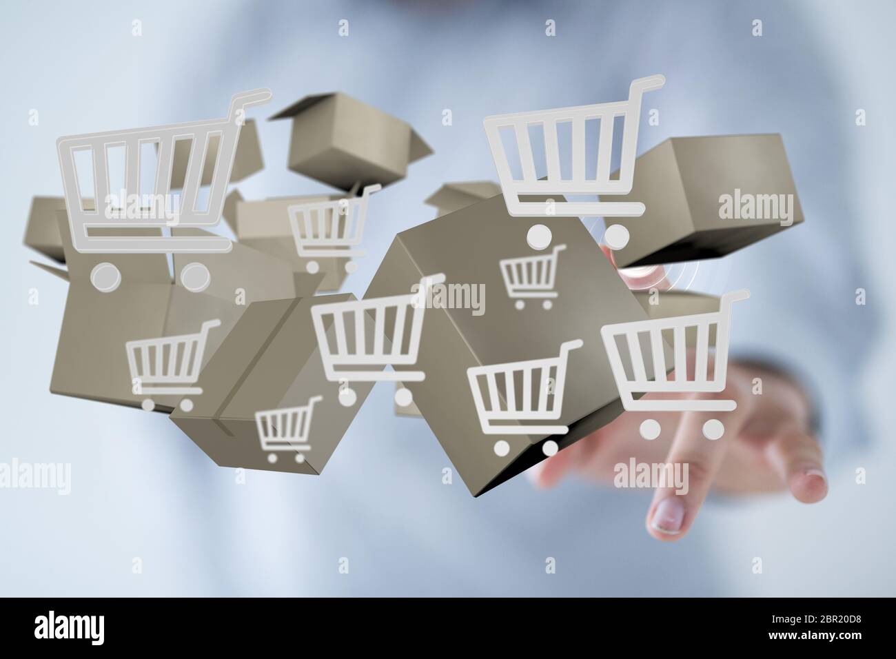 Transport Cardboard boxes, logistics and delivery concept digital 3d ...