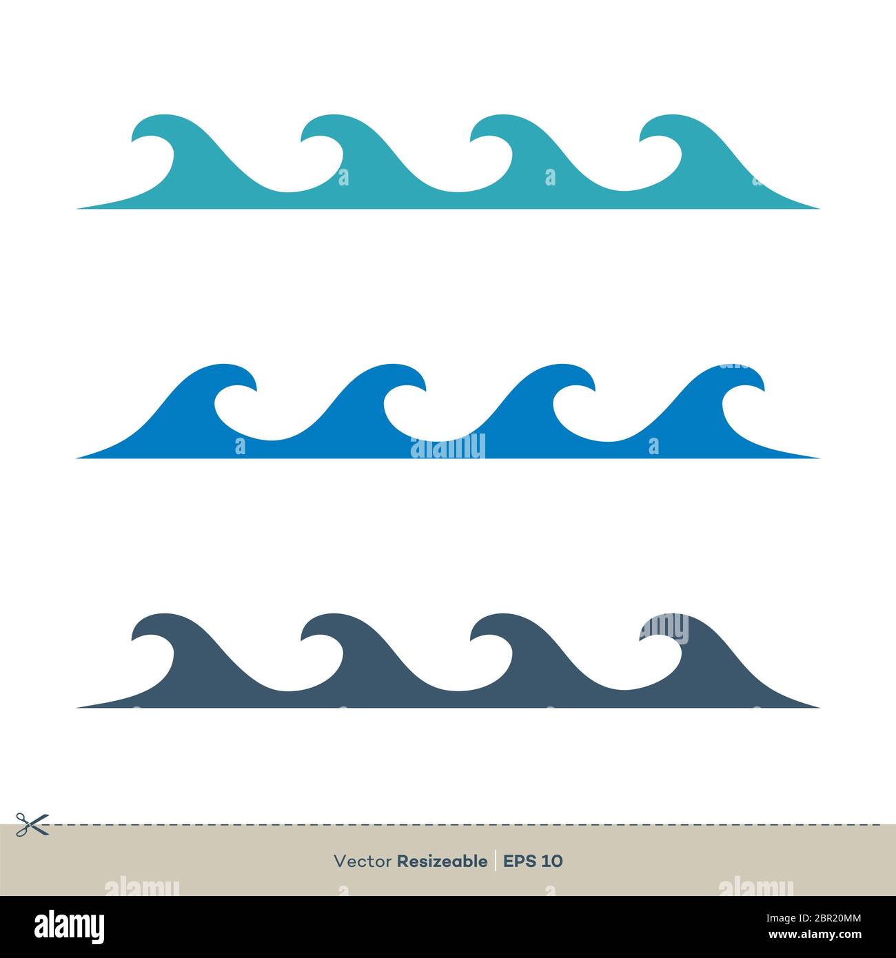 set Wave Water Vector Logo Template Illustration Design Stock Photo - Alamy