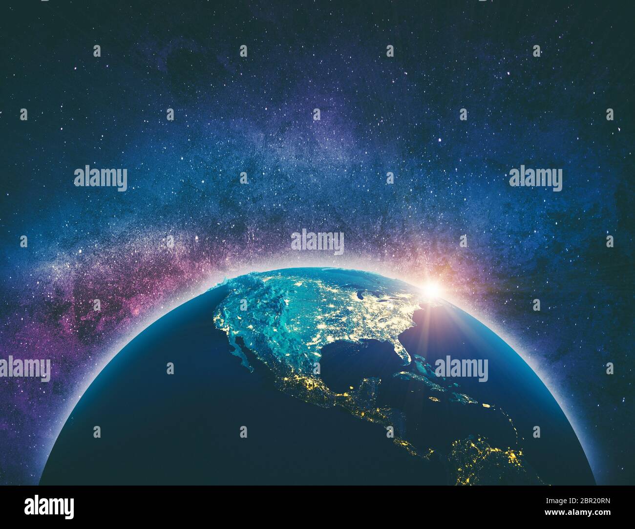 United states map lights from space hi-res stock photography and images ...