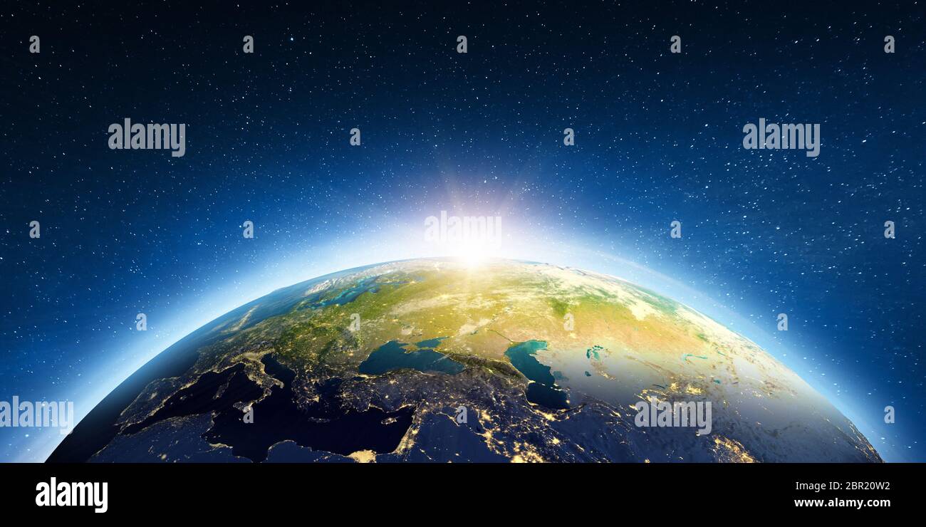 Russia from space. Elements of this image furnished by NASA. 3d ...