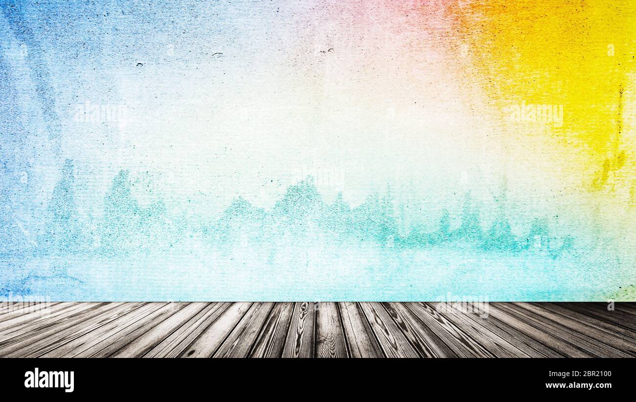 Empty interior background. Old room 3d rendering Stock Photo - Alamy