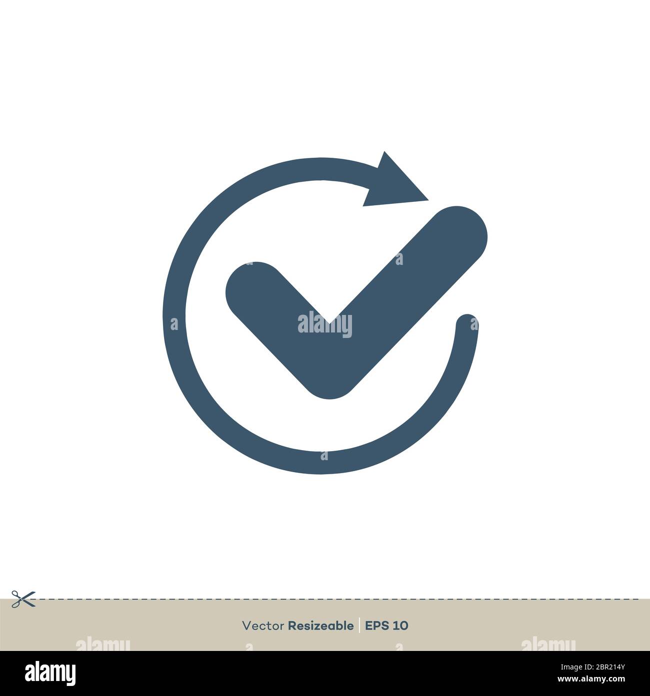 Circle Arrow Check Mark Vector Logo Template Illustration Design Stock ...