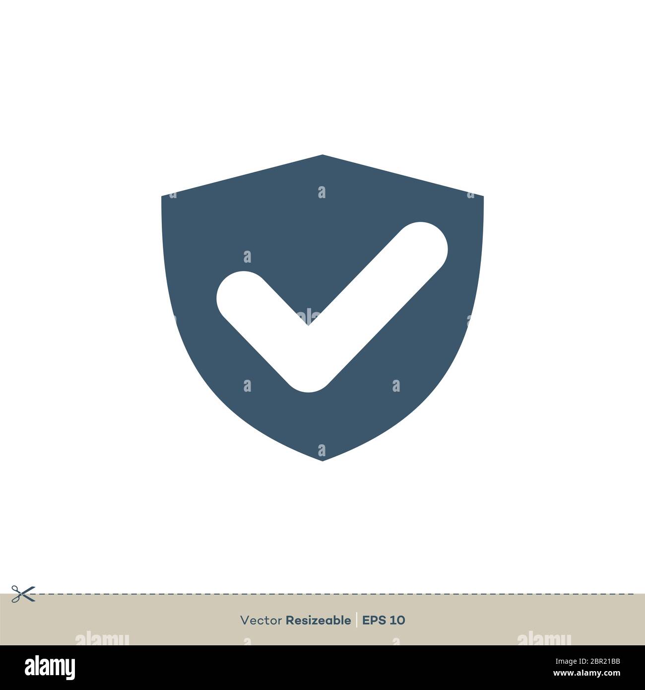 Shield Check Mark Logo Icon High Resolution Stock Photography and ...