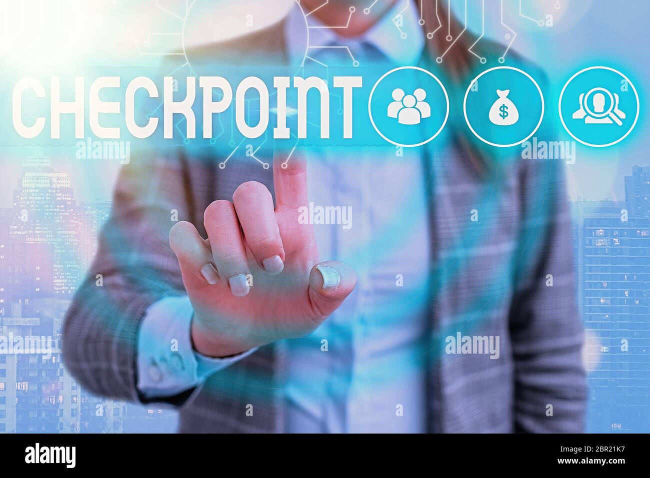 Handwriting text writing Checkpoint. Conceptual photo manned entrance ...