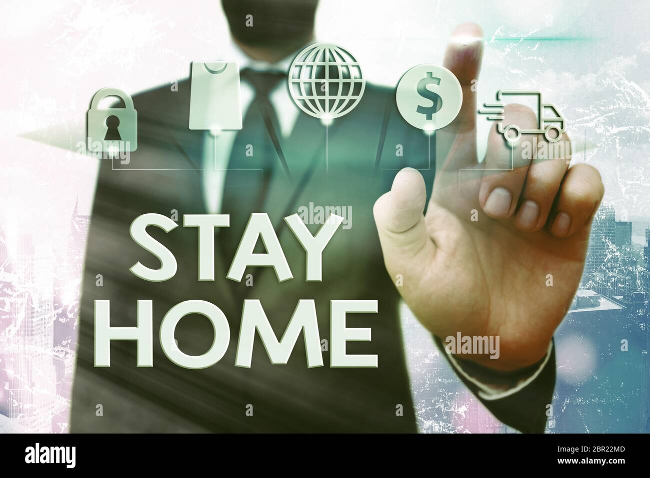 Conceptual hand writing showing Stay Home. Concept meaning not go out ...