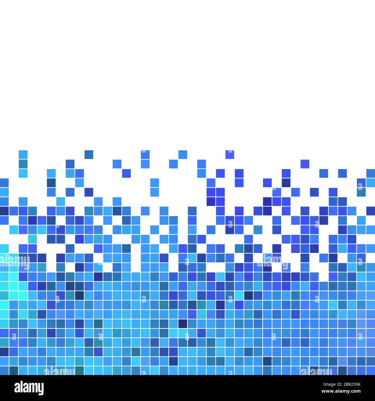 abstract square pixel mosaic background - blue Stock Photo - Alamy