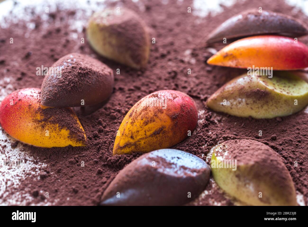 Luxury chocolate candies with cocoa powder Stock Photo - Alamy