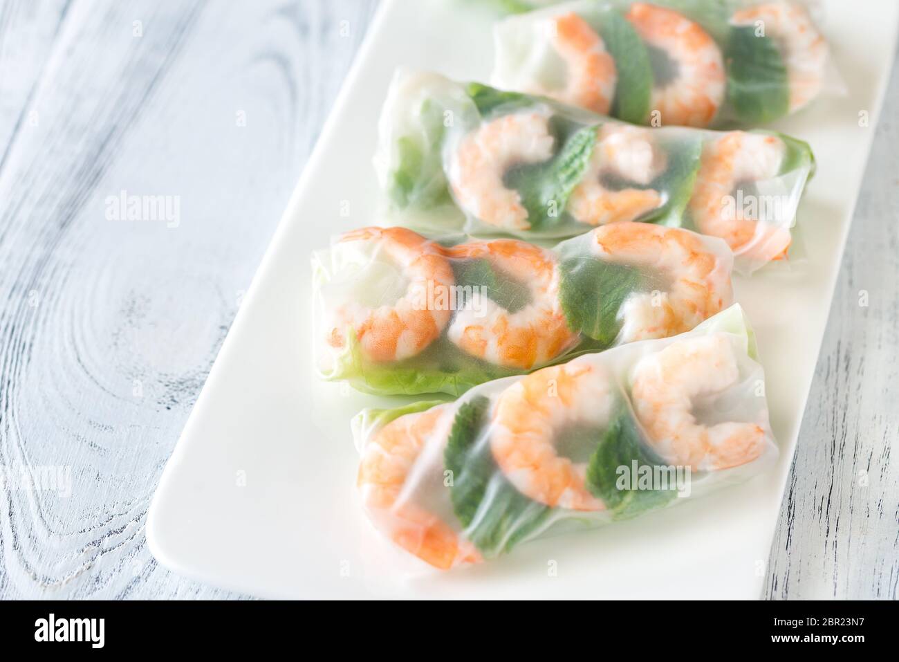 Shrimp rice paper rolls Stock Photo - Alamy