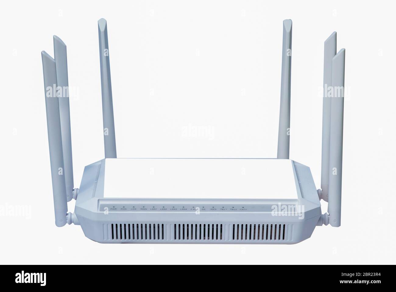 Wireless Wi-Fi router isolated on white background. wifi technology ...