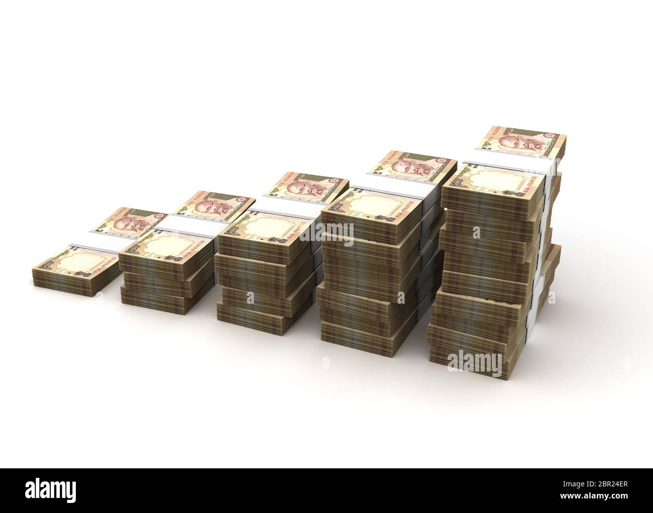 Indian Rupee Bar Graph (Isolated on white background Stock Photo - Alamy