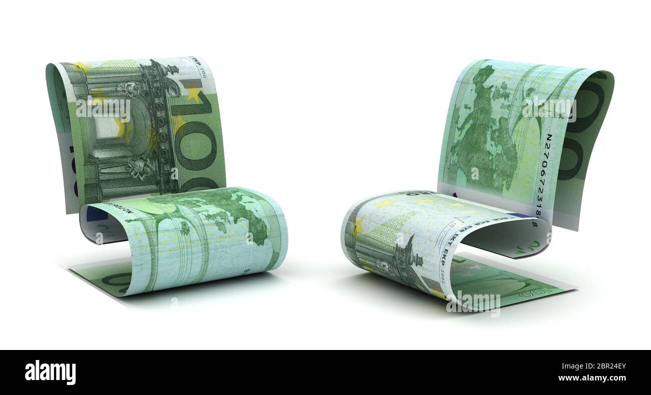 Managing European Euro (Isolated on white background Stock Photo - Alamy