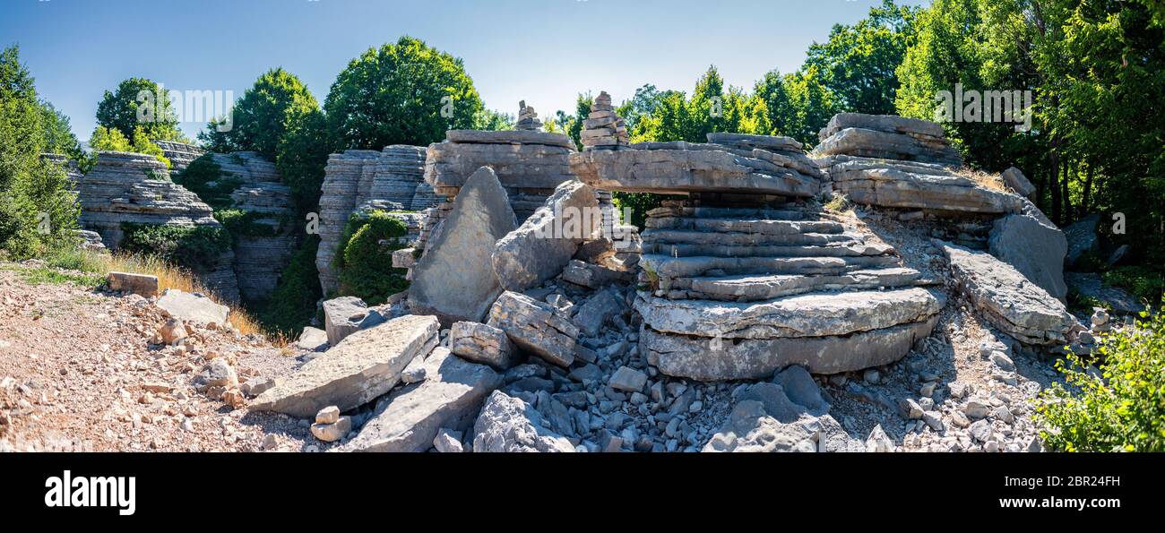 Stone forest, natural rock formation, created by multiple layers of ...