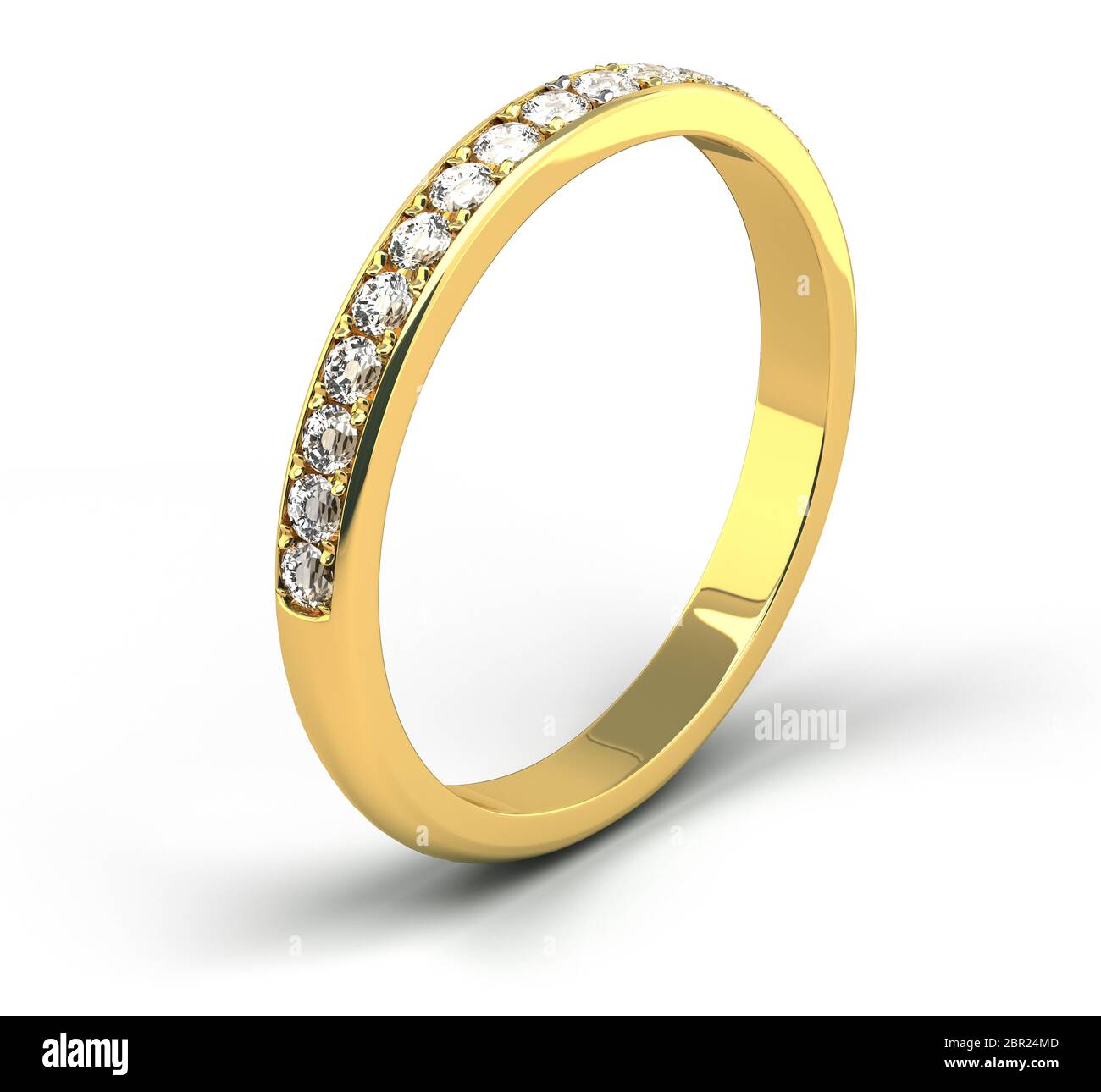 Single diamond wedding ring on white background Stock Photo - Alamy