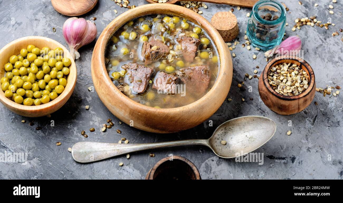 Peruvian chicken soup with cilantro and quinoa.Aguadito de Pollo Stock ...