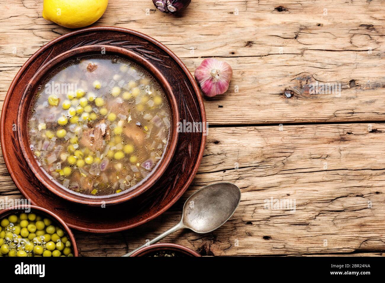 Peruvian Chicken Soup With Cilantro And Quinoa.Aguadito de Pollo Stock ...