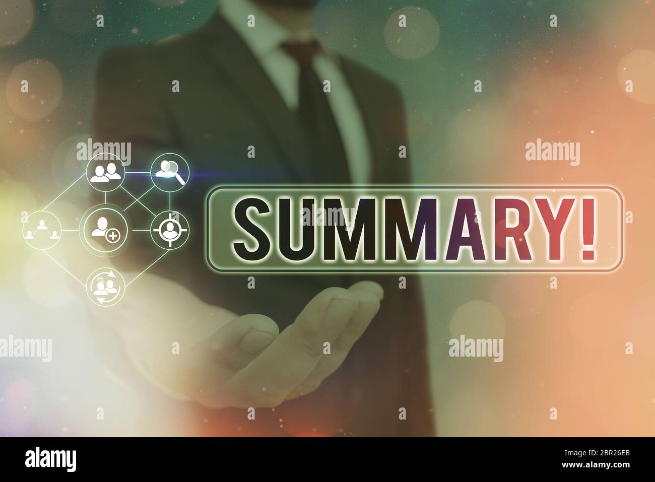 Text sign showing Summary. Business photo text a brief statement or ...